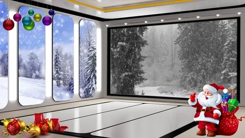 Christmas TV Studio Set 24 - Virtual Gre... | Stock Video | Pond5