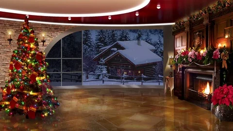 Christmas TV Studio Set 29 - Virtual Gre... | Stock Video | Pond5
