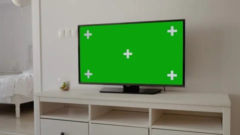 Chroma Key flat green screen tv monitor ... | Stock Video | Pond5