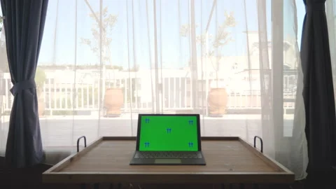 Chroma key green screen of laptop comput... | Stock Video | Pond5