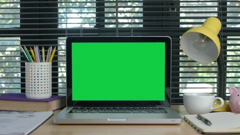 Chroma key green screen laptop computer ... | Stock Video | Pond5