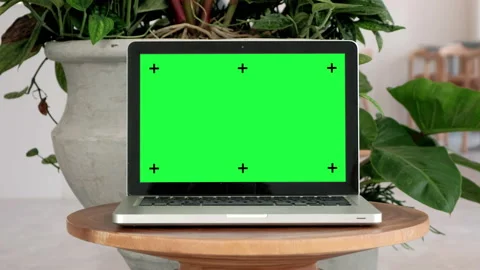 Chroma key green screen laptop computer ... | Stock Video | Pond5