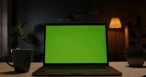Chroma key green screen template - a lap... | Stock Video | Pond5