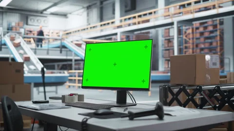 Chromakey Desktop Computer In Sorting Ce... | Stock Video | Pond5