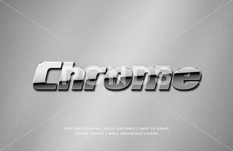 Chrome metallic 3d text style effect mockup - PSD Template ~ PSD ...
