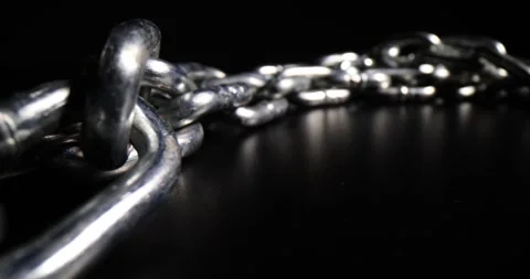 Chrome plated metal chain steel chain on... | Stock Video | Pond5