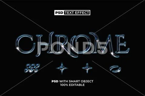 Chrome Text Effect ~ PSD Photoshop Template #303360494
