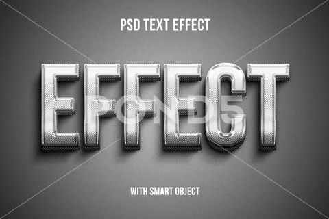 PSD Template: Chrome texture text effect template #219817915