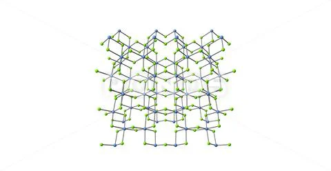 Chromic chloride molecular structure isolated on white Illustration ...