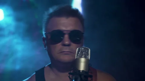 Chubby Male Rocker Musician With Electri... | Stock Video | Pond5