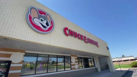 Chuck E Cheese Exterior - Blue Sky | Stock Video | Pond5