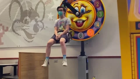 Chuck E. Cheese Ride Breaks Mid-Ride, Ho... | Stock Video | Pond5