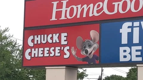 Chuck E Cheese's Logo Signage Outdoors | Stock Video | Pond5