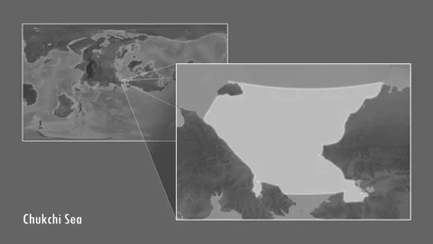 Chukchi Sea. Grayscale map. Patterson Cy... | Stock Video | Pond5