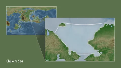 Chukchi Sea. Pale map. Patterson Cylindr... | Stock Video | Pond5
