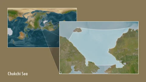Chukchi Sea. Satellite map. Patterson Cy... | Stock Video | Pond5