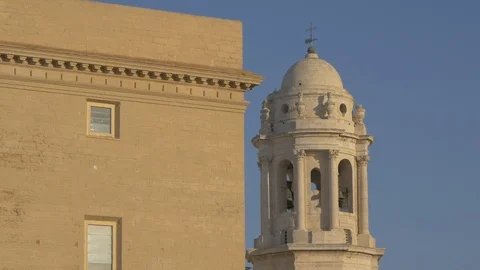 A church cathedral near a building | Stock Video | Pond5