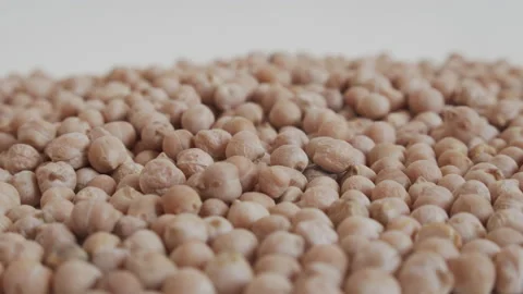 Cicer arietinum legume seed on white bac... | Stock Video | Pond5