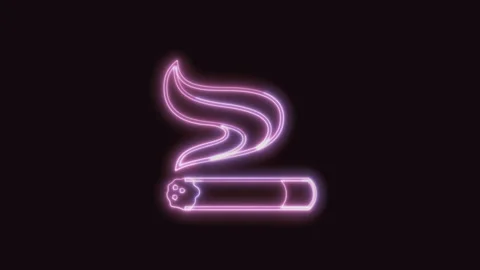 Cigarette Icon Neon Seamless Loop with B... | Stock Video | Pond5