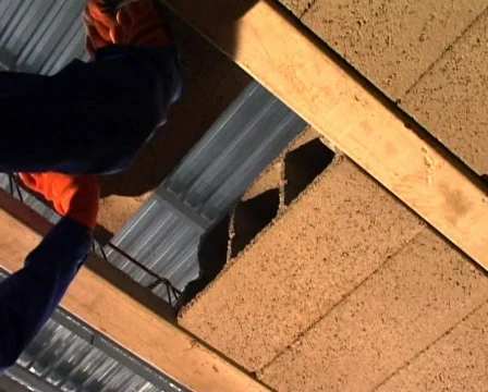cinder block roof making | Stock Video | Pond5