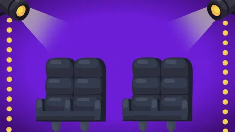 cinema chair movie scene animation | Stock Video | Pond5