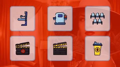 Cinema Film - Flat Icons ~ After Effects Project #102717005