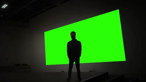 Cinema Green Screen Projection Man Stand... | Stock Video | Pond5