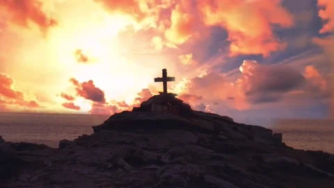 Sunset Jesus Cross Stock Footage ~ Royalty Free Stock Videos | Pond5
