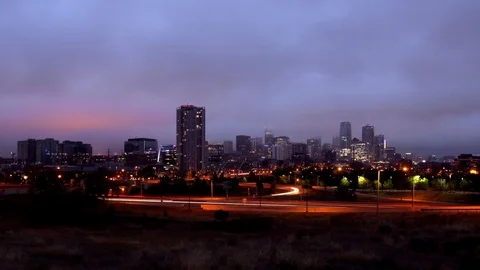 Cinemagraph of Denver Skyline in Fog at ... | Stock Video | Pond5