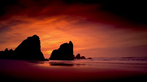 Cinemagraph Loop - Sunset at Beach with ... | Stock Video | Pond5