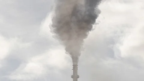 Cinemagraph of smoke stack air pollution | Stock Video | Pond5