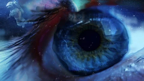 Cinemagraph Space Force Eyes Galaxy oute... | Stock Video | Pond5