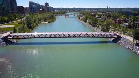 Cinematic aerial shot ver the Peace Brid... | Stock Video | Pond5