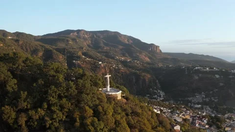 Cinematic Aerial View of Cristo Rey, Jes... | Stock Video | Pond5