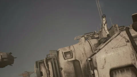 A cinematic appearance of the enemy ship... | Stock Video | Pond5