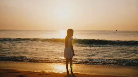 Cinematic back view shot of happy little... | Stock Video | Pond5