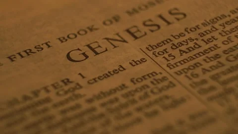 Cinematic Bible Open On The Book Of Gene... | Stock Video | Pond5