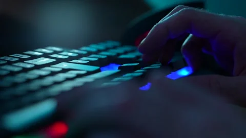 Cinematic Close-Up Of Man Typing On Comp... | Stock Video | Pond5