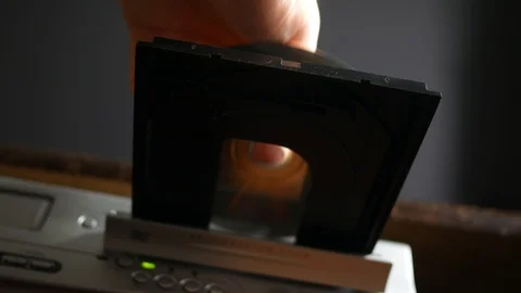 Cinematic DVD player ejects a disk with ... | Stock Video | Pond5