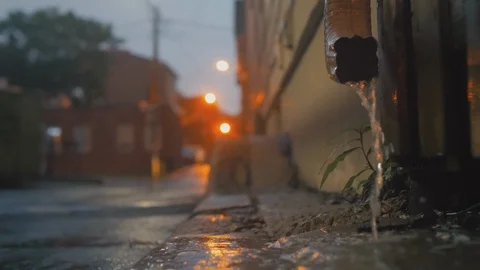 Cinematic establishing shot of an alleyw... | Stock Video | Pond5