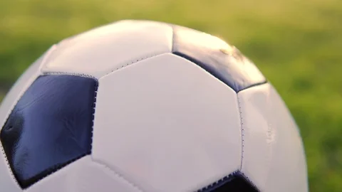 Cinematic Football Soccer Ball Rotates O... | Stock Video | Pond5