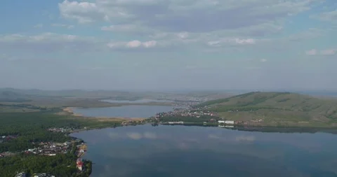 Cinematic Lake Filmed From A Drone Natur... | Stock Video | Pond5