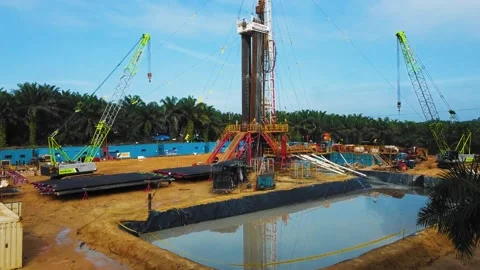 Cinematic Onshore Drilling and Workover ... | Stock Video | Pond5
