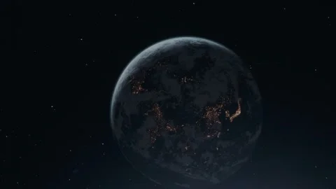 Cinematic orbital shot of Earth with det... | Stock Video | Pond5