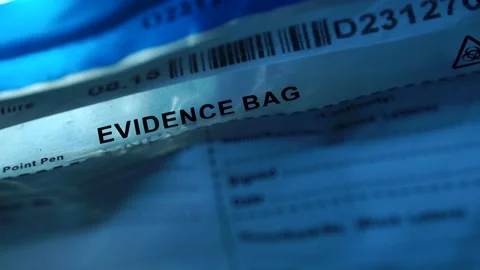 Cinematic Police Evidence Bag At Crime S... | Stock Video | Pond5