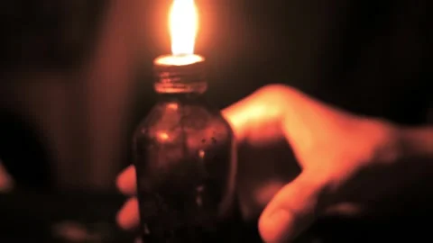 Cinematic shot of a boy with a flame tor... | Stock Video | Pond5