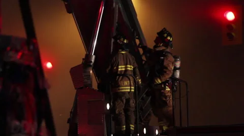 Cinematic shot of Firefighters on the ba... | Stock Video | Pond5
