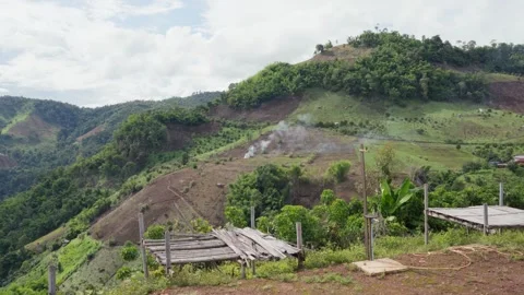 Cinematic shot of Mae Tang mountains wit... | Stock Video | Pond5