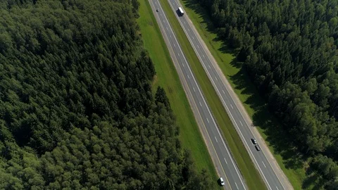 Cinematic suburban asphalt expressway ro... | Stock Video | Pond5