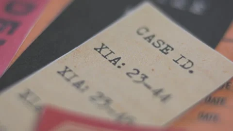 Cinematic Vintage Shot of Evidence Labe... | Stock Video | Pond5